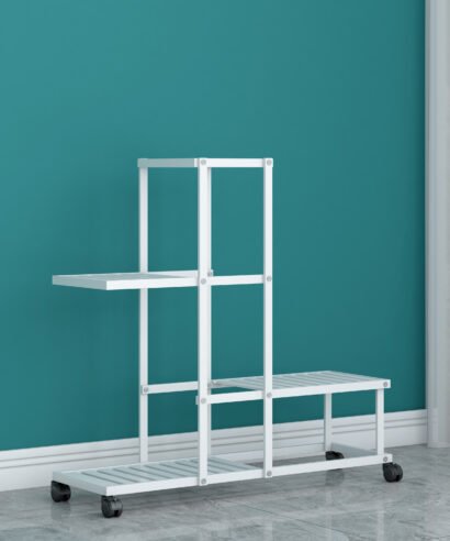 4 Tier Stylish Steel Movable Plant Stand - Home Space